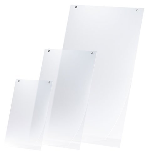 Skilte lommer i PVC m. forede ophængshuller - A4, A3, A2, A1 - 10 stk